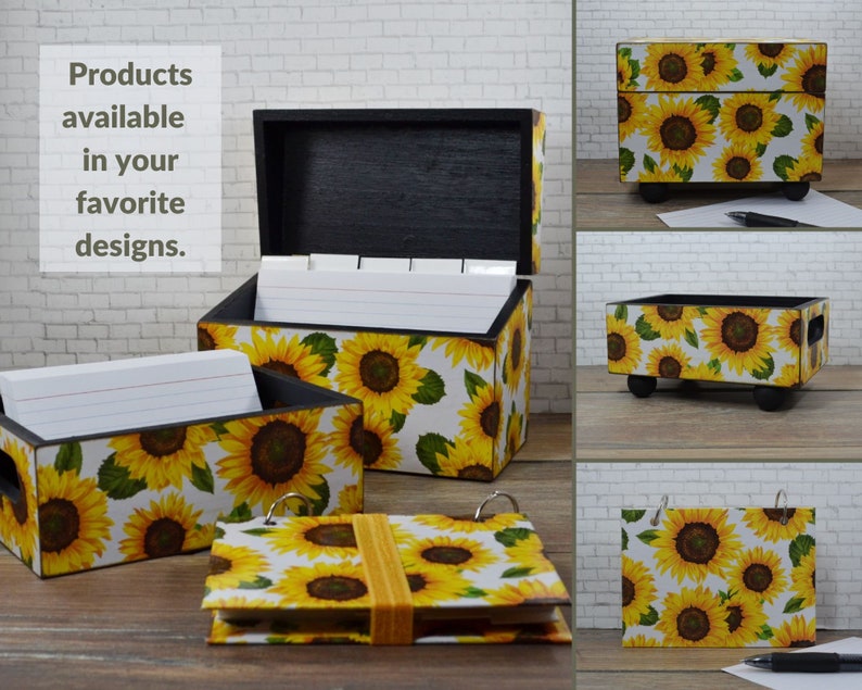 Sunflower Storage Bin Office Desk Organizer Kitchen Recipe - Etsy