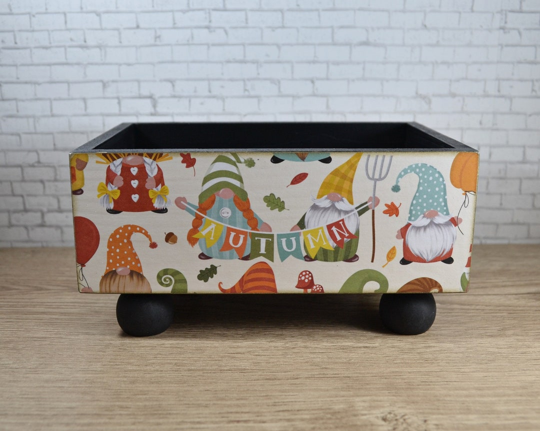 Fall Gnomes Storage Bin Office Desk Organizer Kitchen Recipe - Etsy