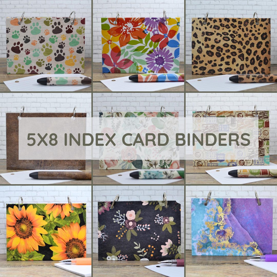 Index Card Binder for 5x8 Index Cards, Clinical Notes, Minimalist ...