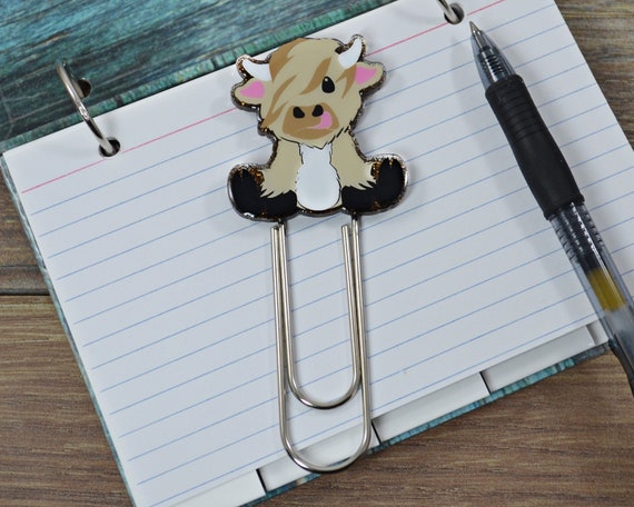 Highland Cow Jumbo Paperclip Bookmark Sassy Heifer Index - Etsy