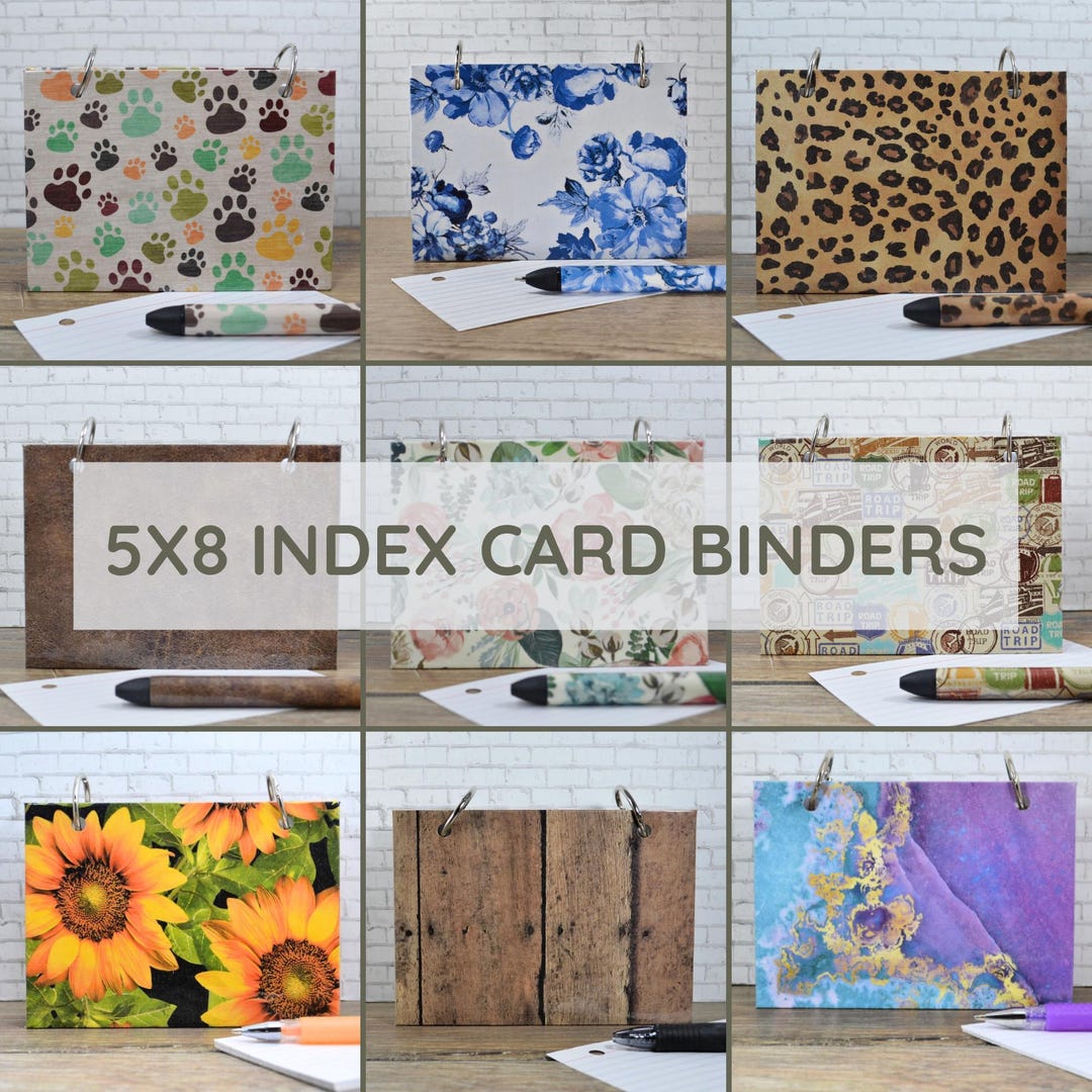 Index Card Binder for 5x8 Index Cards, Clinical Notes, Minimalist ...