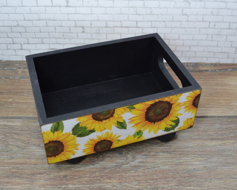Sunflower Storage Bin Office Desk Organizer Kitchen Recipe - Etsy