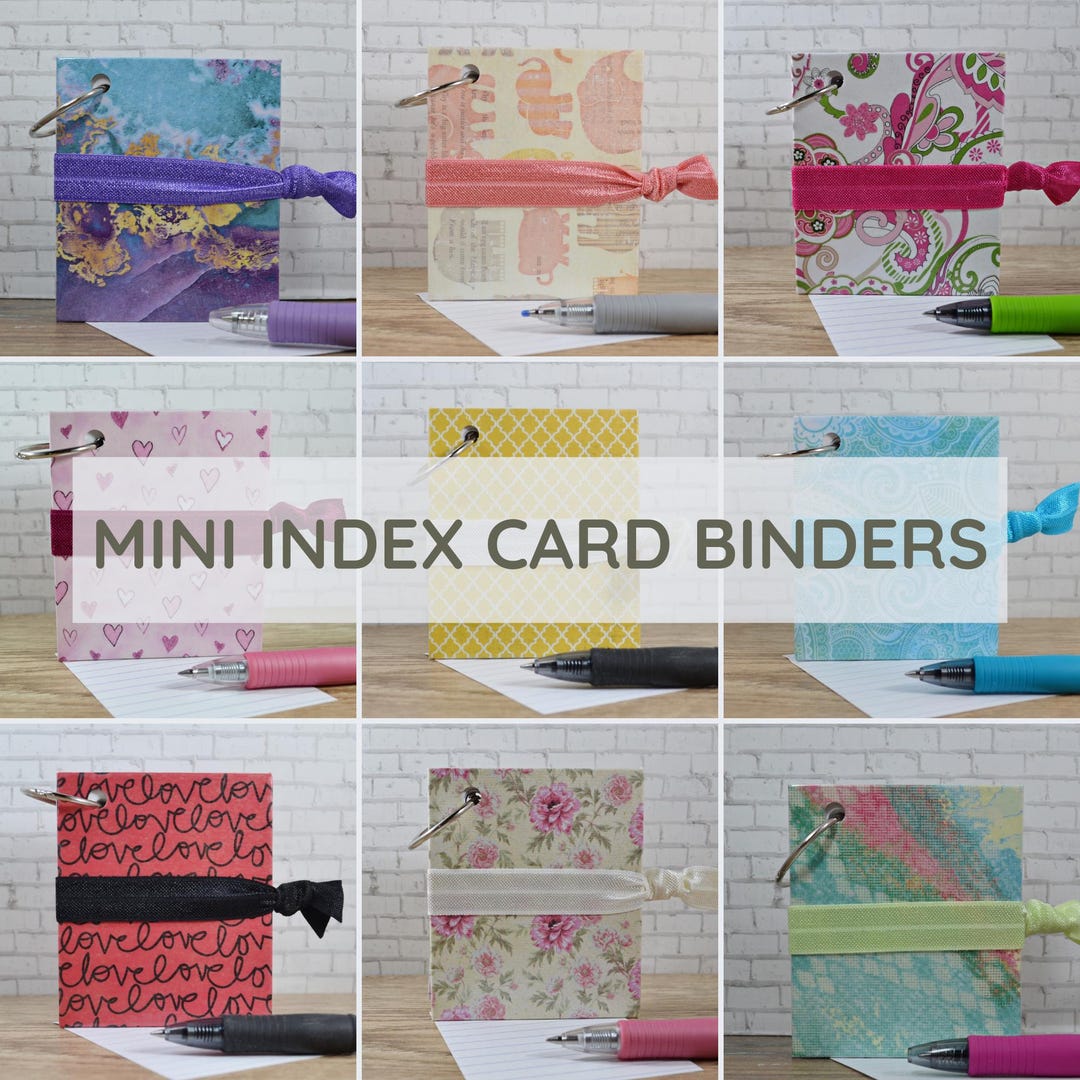 Mini Half Size Index Card Binder, Organize Writer Notes, Flashcards ...