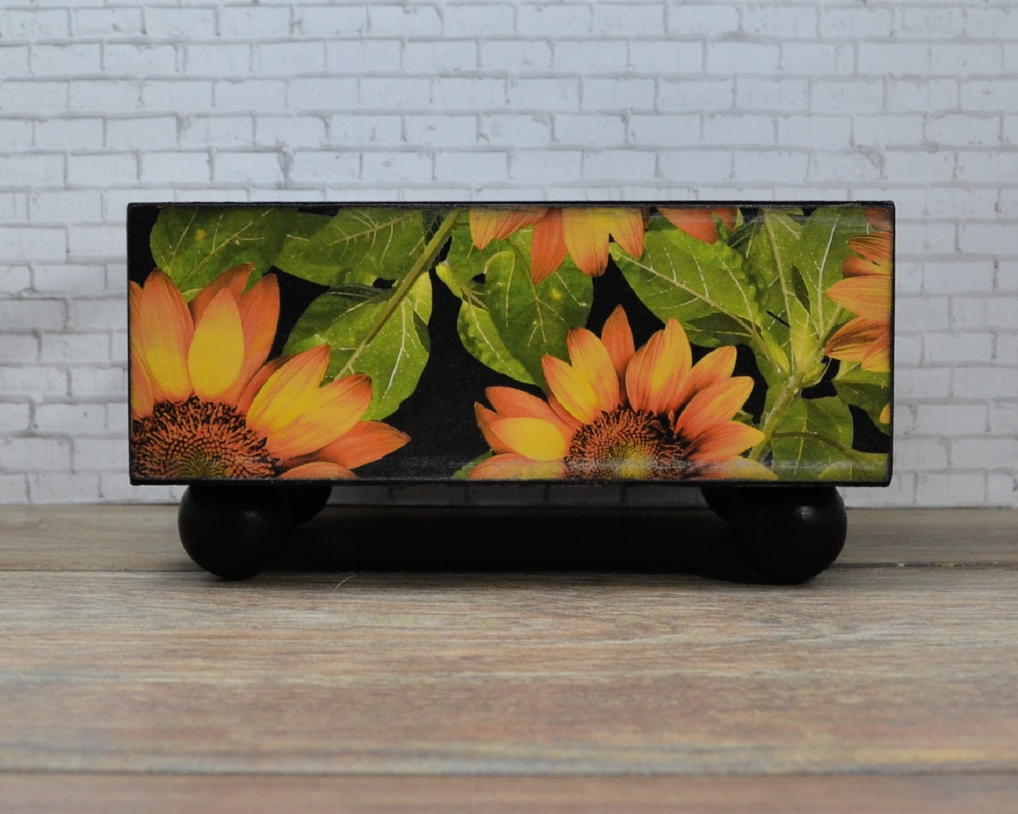 Sunflower Storage Bin Office Desk Organizer Kitchen Recipe - Etsy