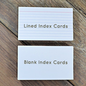 Index Cards, Blank and Lined Refills, Punched Holes for Artbysunfire ...