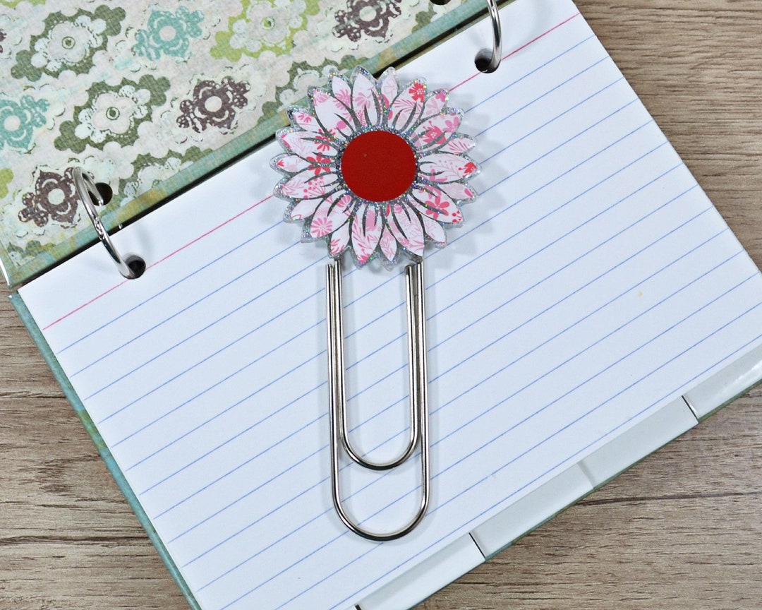 Sunflower Shaped Jumbo Paperclip Bookmark, Index Card Binder Clip ...