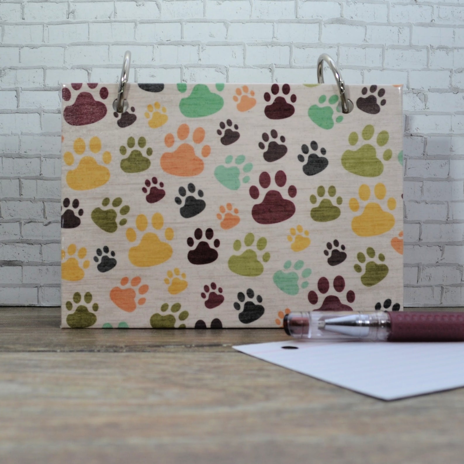 Dog Paw Prints Index Card Binder New Puppy Owner Planning - Etsy