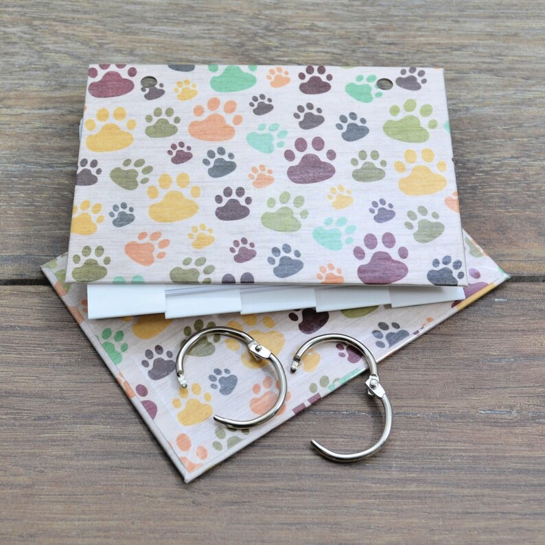 Dog Paw Prints Index Card Binder New Puppy Owner Planning | Etsy