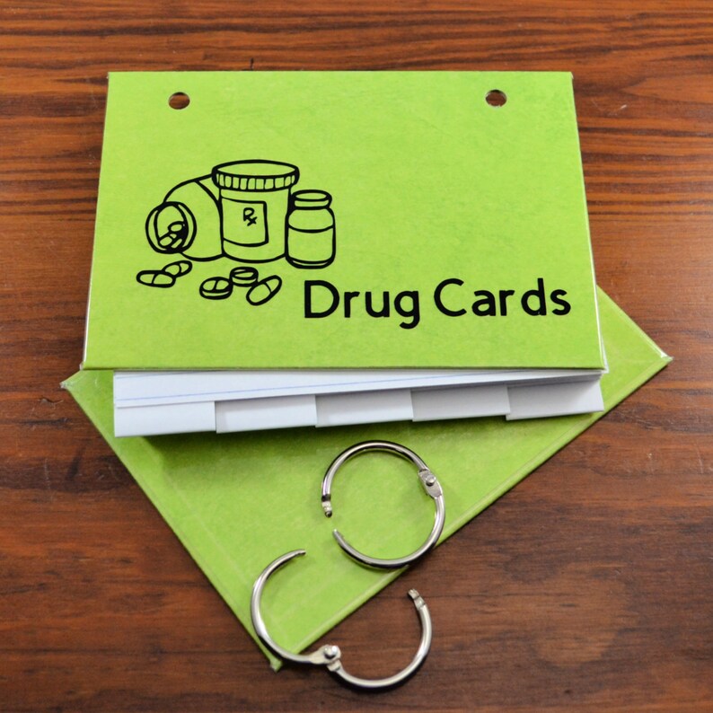 Clinical Nursing Index Card Binder Drug Cards | Etsy