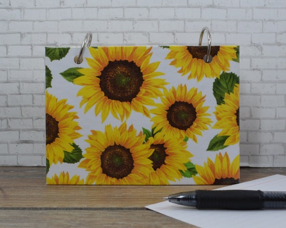 Sunflower Index Card Binder Recipe Holder Bible Study - Etsy