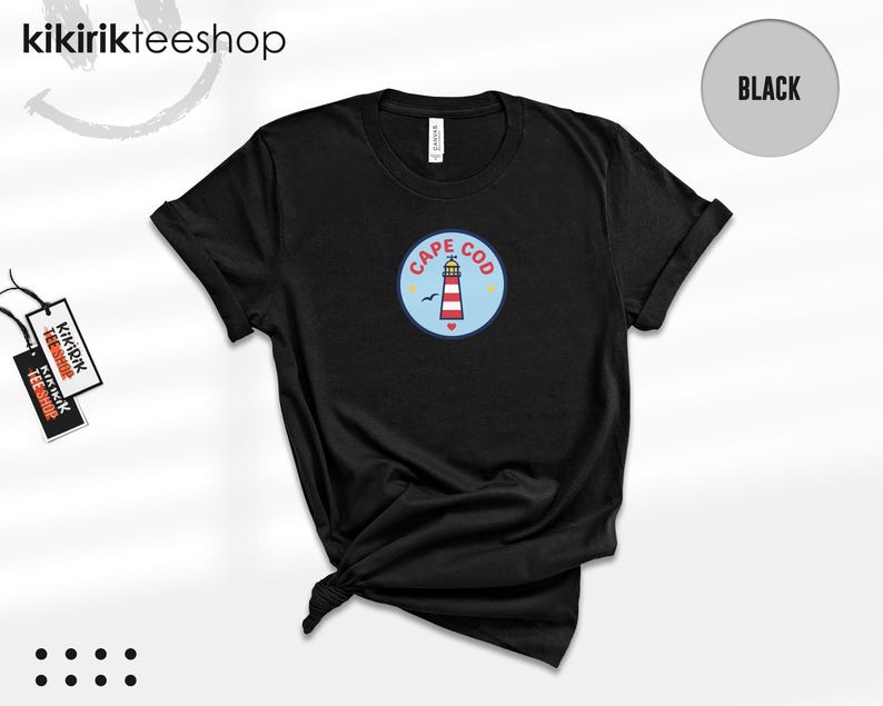 Cape Cod Lighthouse Graphic Tee, Massachusetts Vacation Souvenir Shirt ...