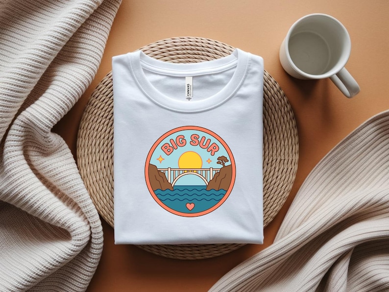Big Sur California Bixby Bridge Graphic Tee, Pacific Coast Road Trip ...