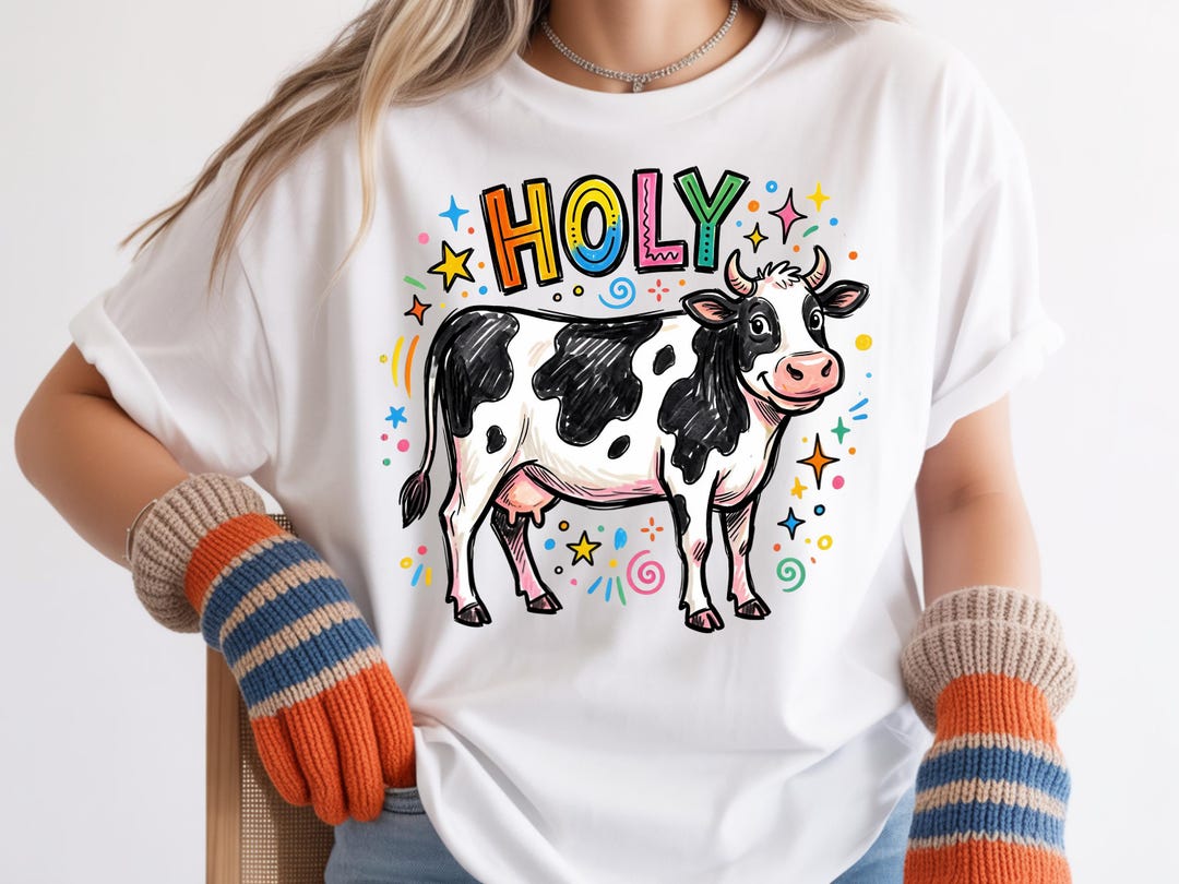 Holy Cow Shirt, Funny Farm Animal Graphic Tee, Retro Western Sweatshirt ...