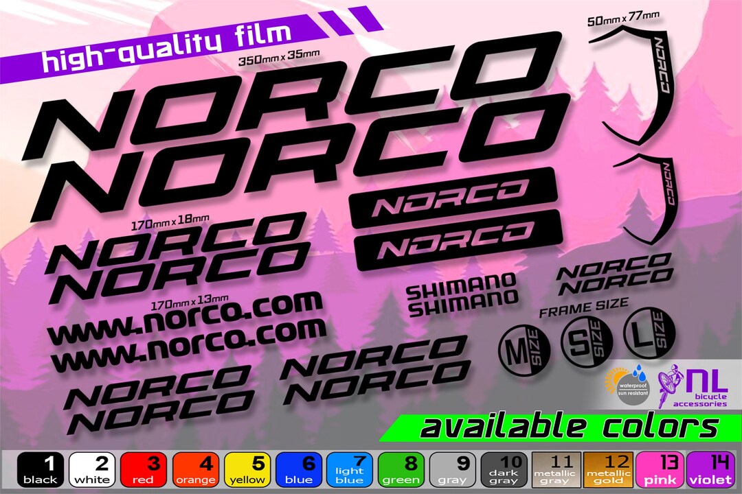NORCO Bicycle Frame Sticker Set. High Quality, Waterproof, Do Not Fade ...