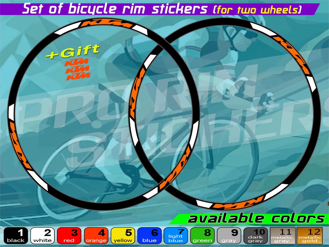 KTM Set of Bicycle Rim Stickers. for 2 Rims on Both Sides. High Quality ...