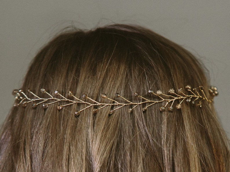 Woodland Bridal Circlet Simple Bridal Halo Crown Gold or - Etsy