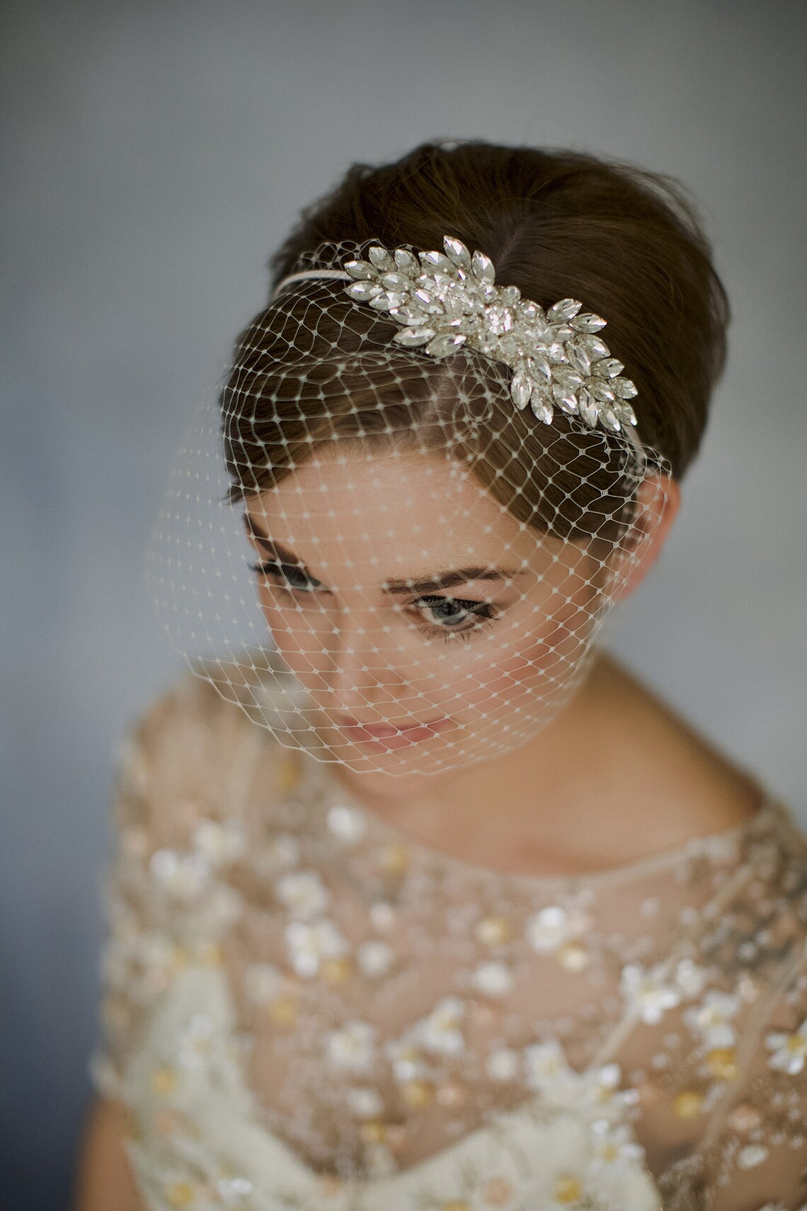 Deco Crystal Wedding Headband, Swarovski Bridal Side Tiara Headband ...
