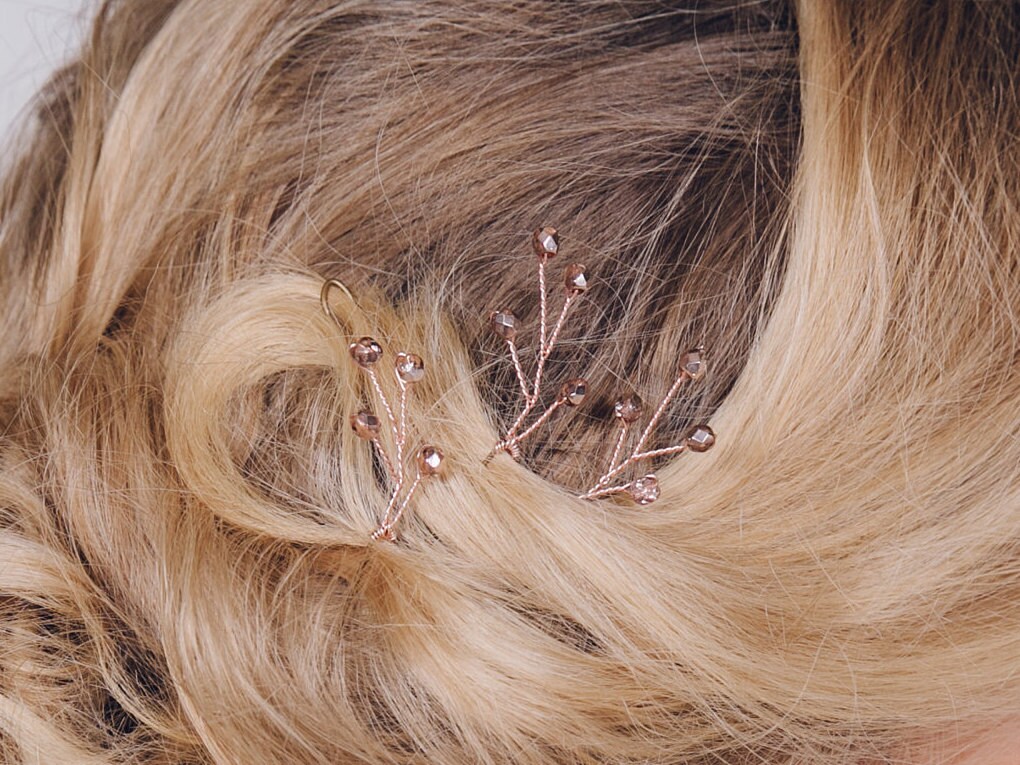 Simple Wedding Plait Hair Pins Small Rustic Bridal Hair Pins | Etsy UK