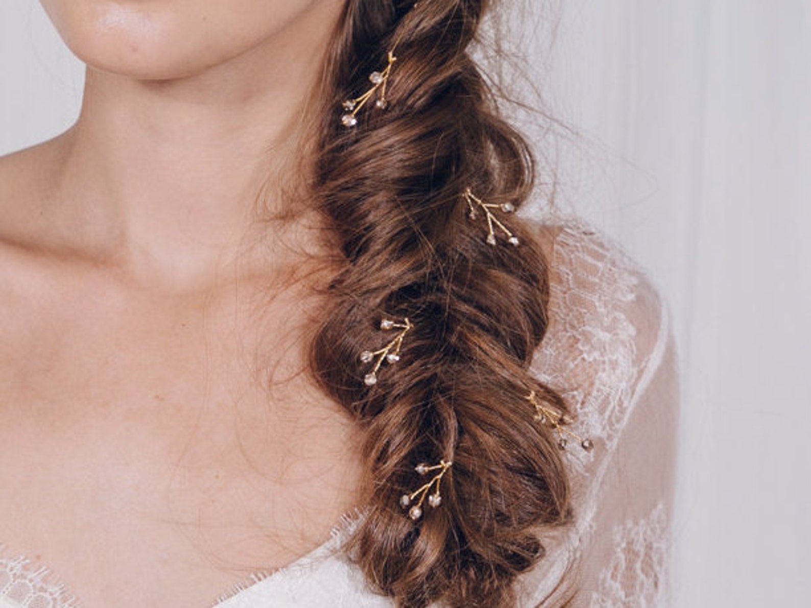 Simple Wedding Plait Hair Pins Small Rustic Bridal Hair Pins | Etsy UK