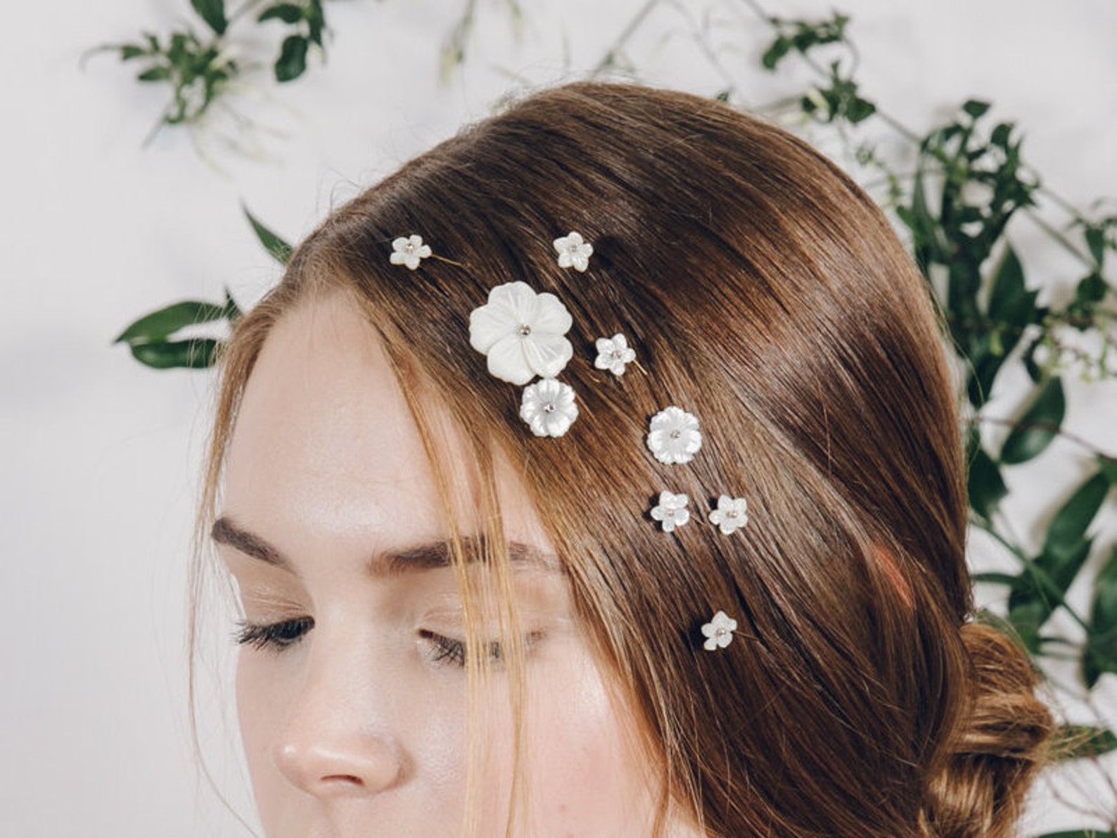 Bridal Flower Hair Pins Set Floral Wedding Plait Hair Pins - Etsy UK