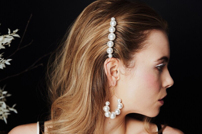 Classic Pearl Wedding Comb Contemporary Pearl Comb Simple - Etsy