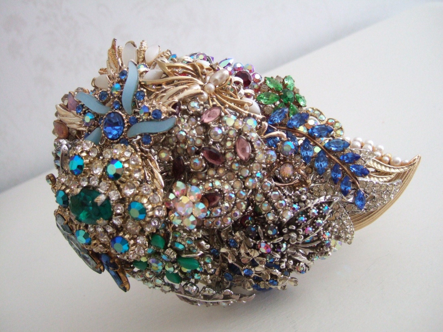 Bespoke Brooch Bouquet Jewel Brights Vintage Jewellery Bridal Bouquet ...