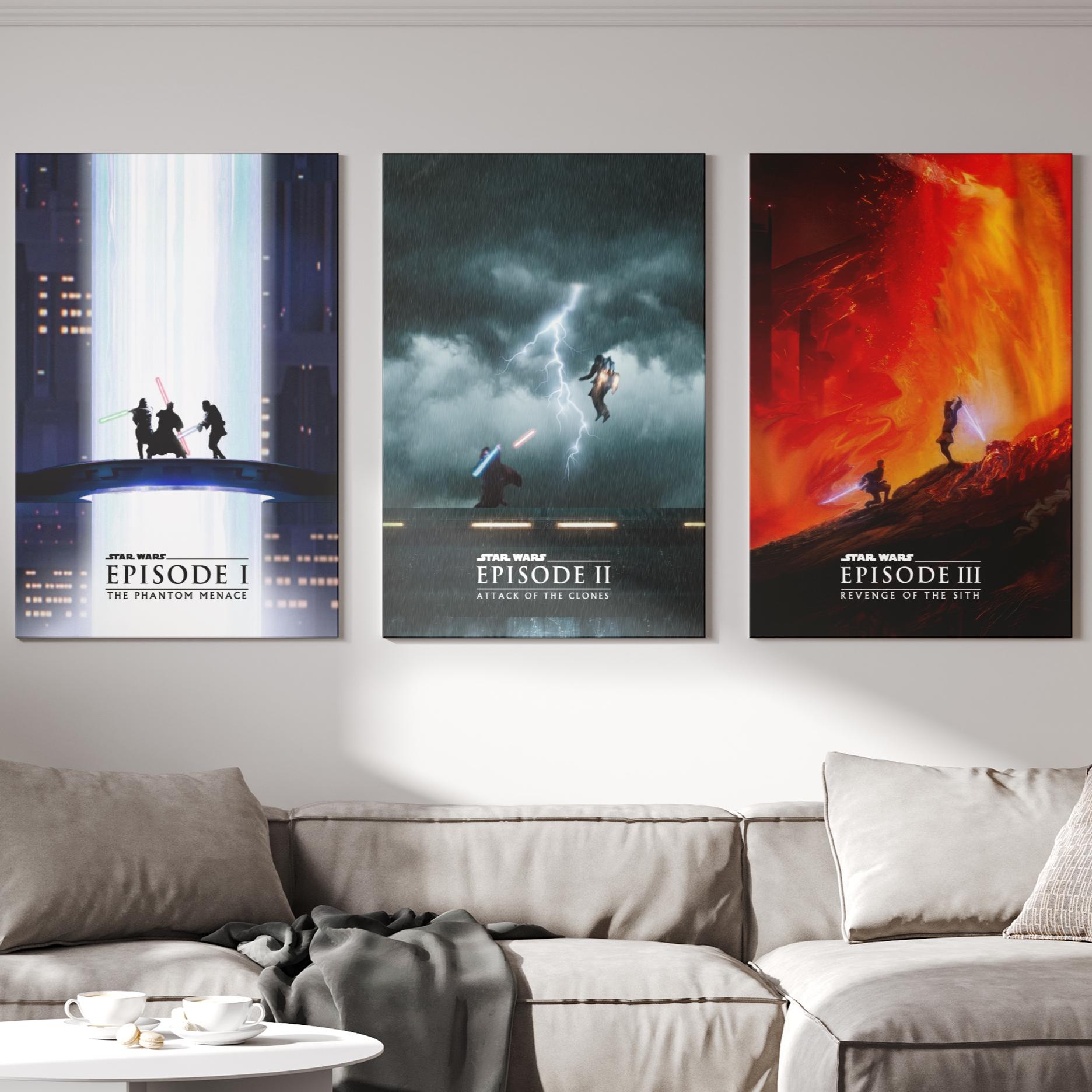 STAR WARS Poster Set, 3 Posters Phantom Menace Attack of the Clone ...
