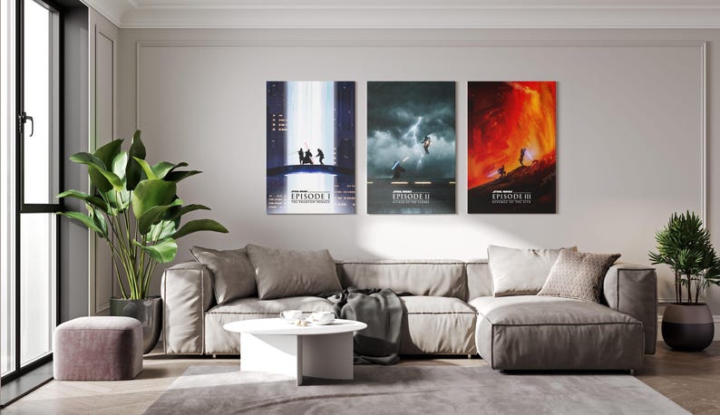 STAR WARS Poster Set, 3 Posters Phantom Menace Attack of the Clone ...