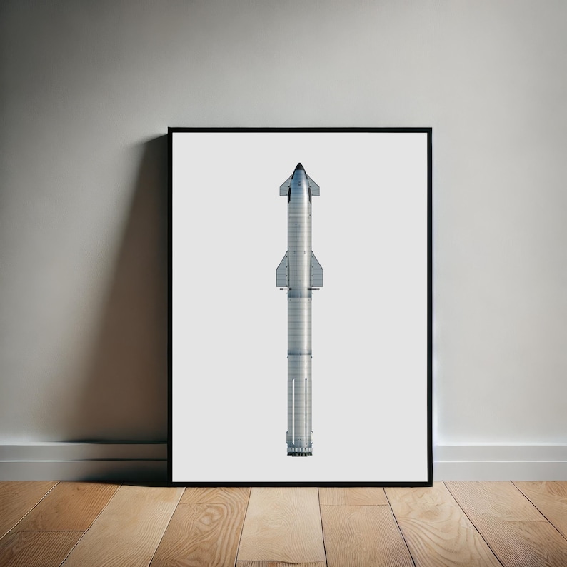 Spacex Starship Rocket Launch Poster Minimalist Rocket Art Print Modern ...