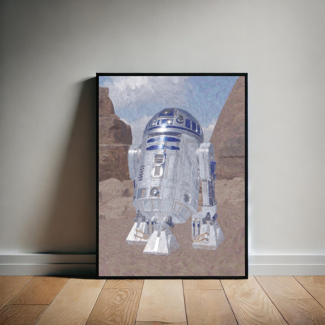 Star Wars R2D2 Poster Oil Paint Art Hand-painted Droid Art Print ...