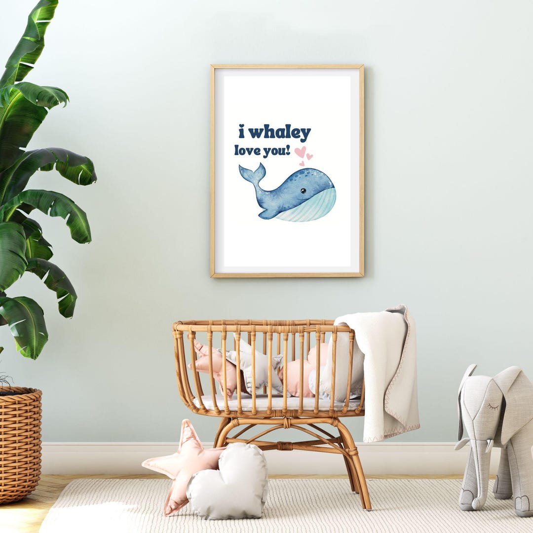 I Whaley Love You - Cute Whale Watercolor Print - A Perfect Gift for ...