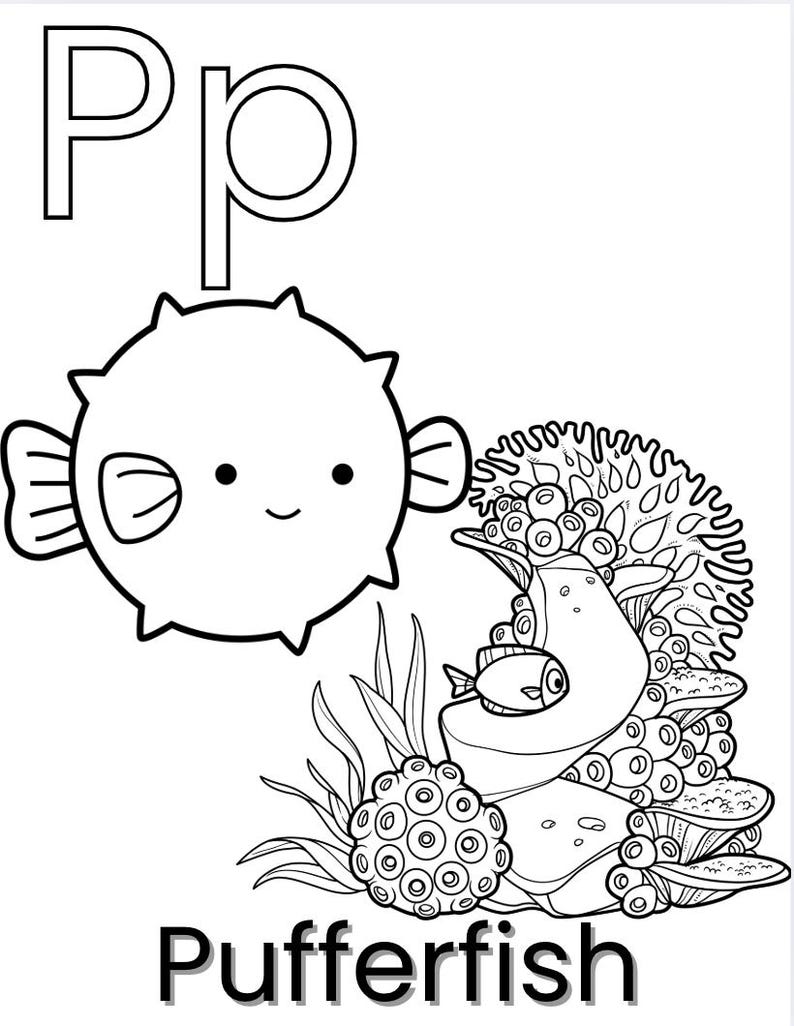 Color the Alphabet Under the Sea - Learn the Alphabet Ocean Themed ...