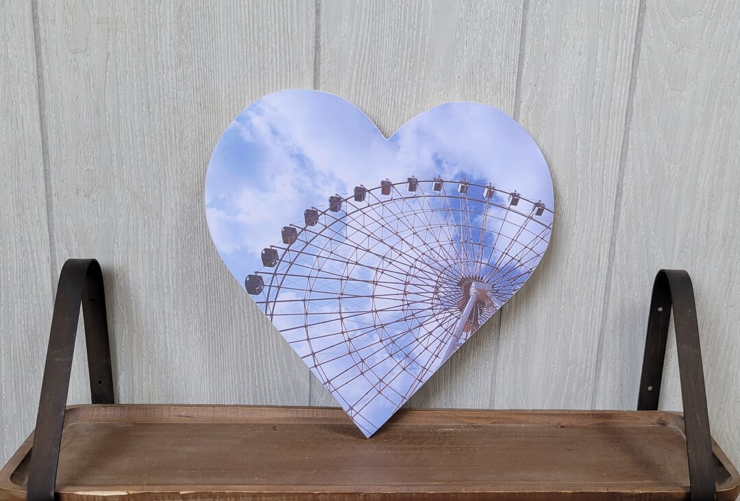 Ferris Wheel Decoupage Heart Wall Art - Amusement Park Decor - Etsy