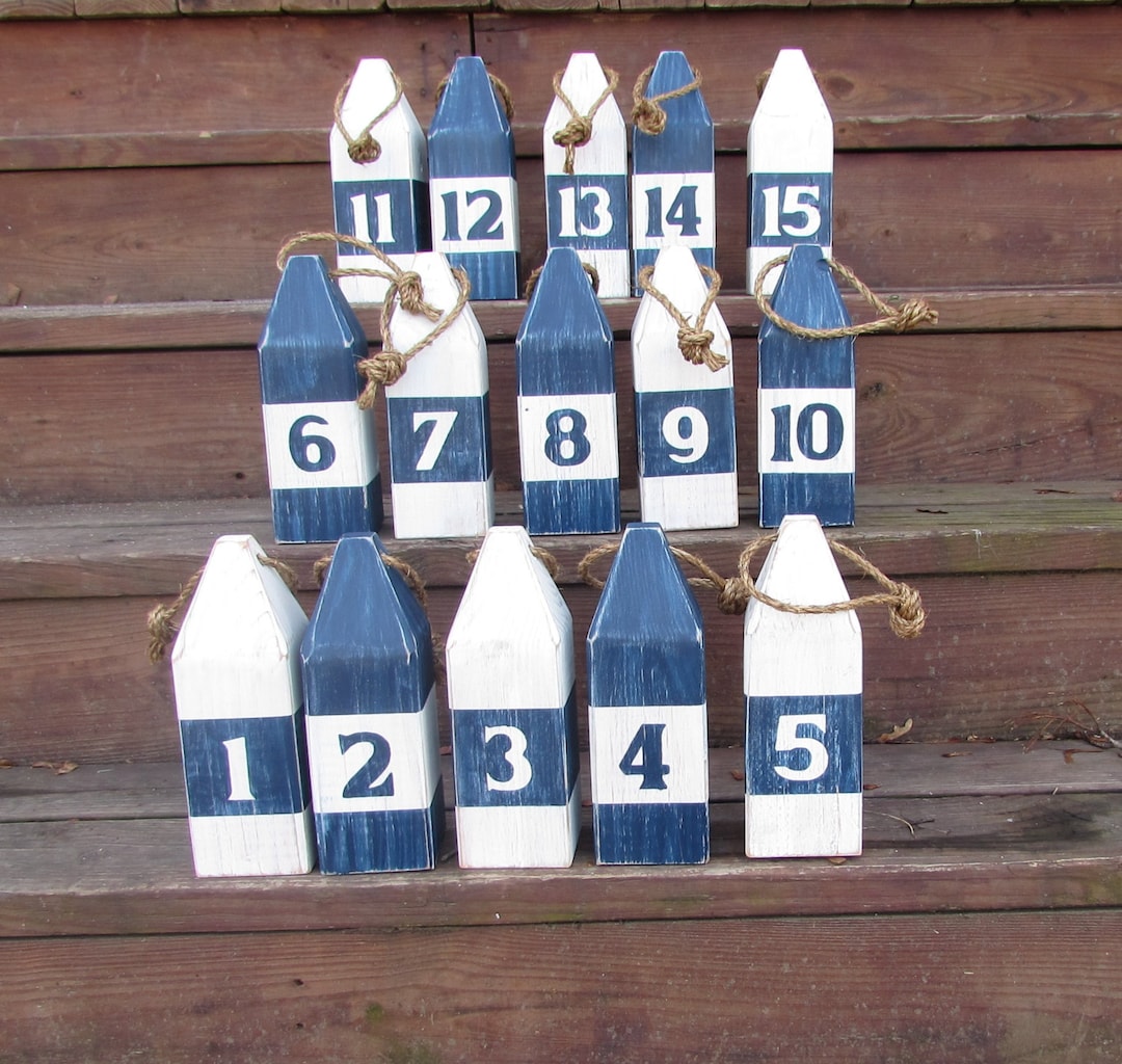 Nautical Table Number Buoys (set of 15): Coastal Wedding Decor - Etsy