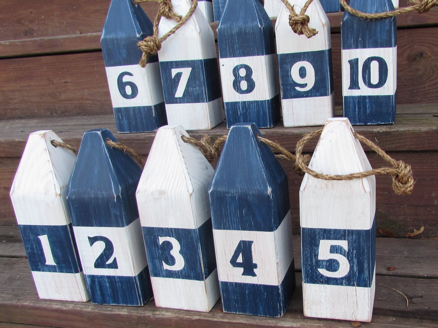 Nautical Table Number Buoys (set of 15): Coastal Wedding Decor - Etsy