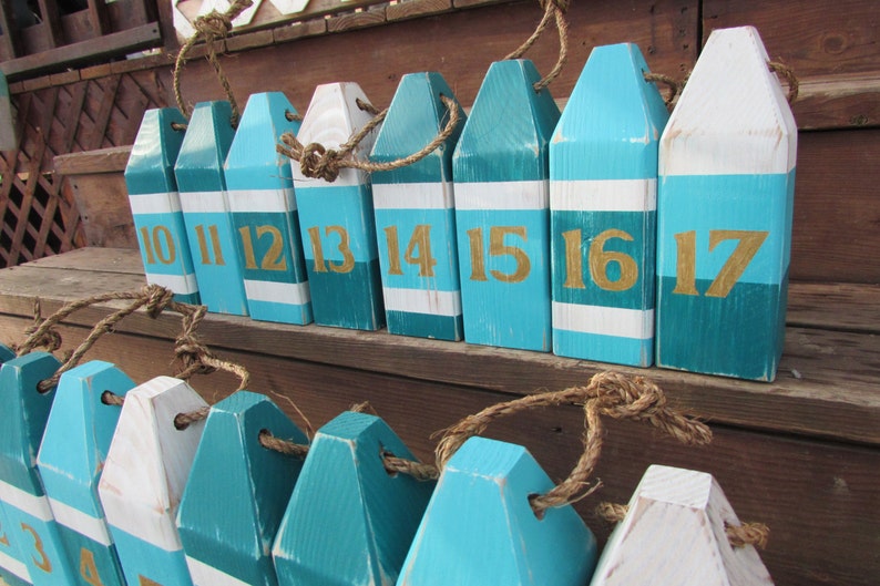 Teal and White Buoy Table Number Set. 17 Buoy Table Numbers. | Etsy