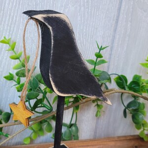 Primitive Farmhouse Wood Crow. Halloween Crow Centerpiece. Witchy Raven ...