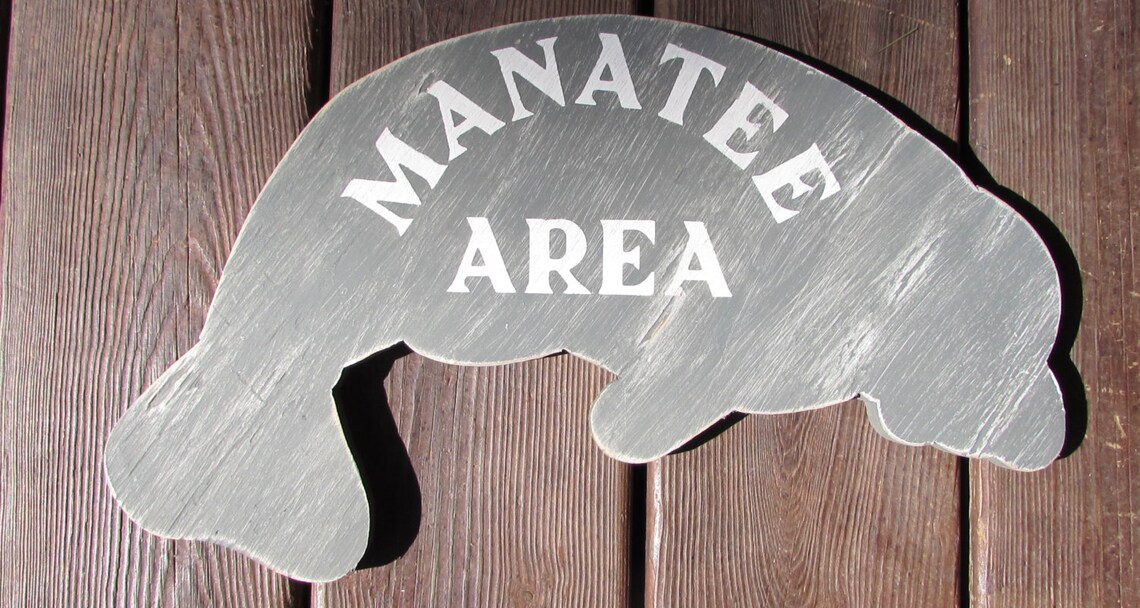 Small Manatee Sign. Manatee Area Sign. Manatee Decor. Coastal - Etsy