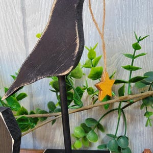 Primitive Farmhouse Wood Crow. Halloween Crow Centerpiece. Witchy Raven ...
