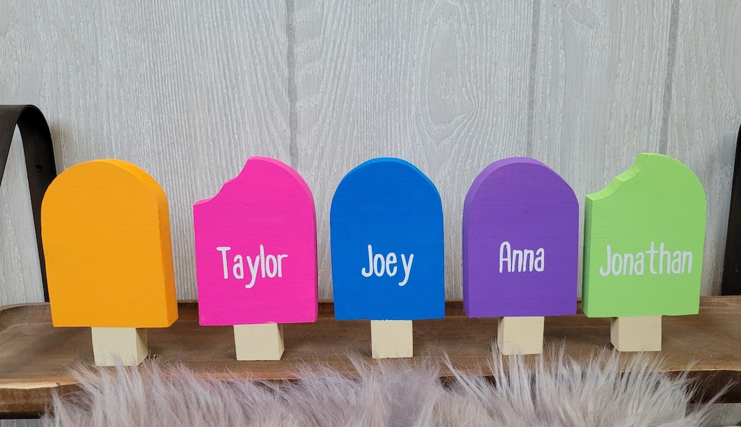 5" Wood Popsicle. Personalized Popsicle W Name. Summer Decor. Summer ...