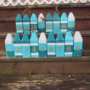 Teal and White Buoy Table Number Set. 17 Buoy Table Numbers. - Etsy