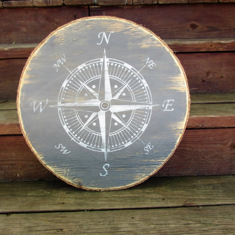 Wooden Compass Wall Art - Etsy