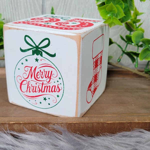 Christmas Wood Blocks - Etsy
