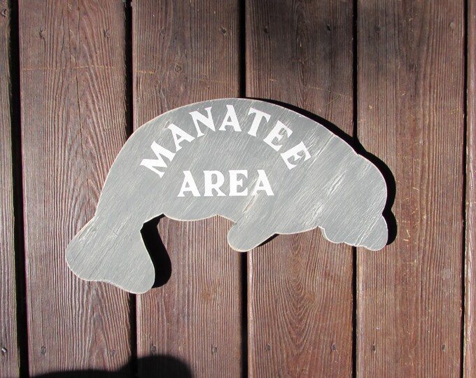 Small Manatee Sign. Manatee Area Sign. Manatee Decor. Coastal | Etsy