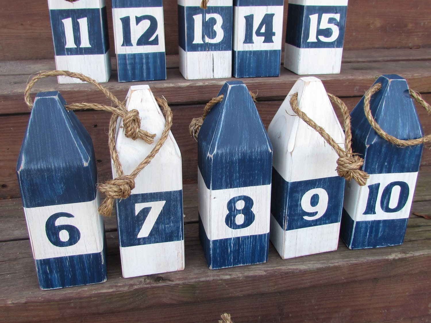 Nautical Table Number Buoys (set of 15): Coastal Wedding Decor - Etsy
