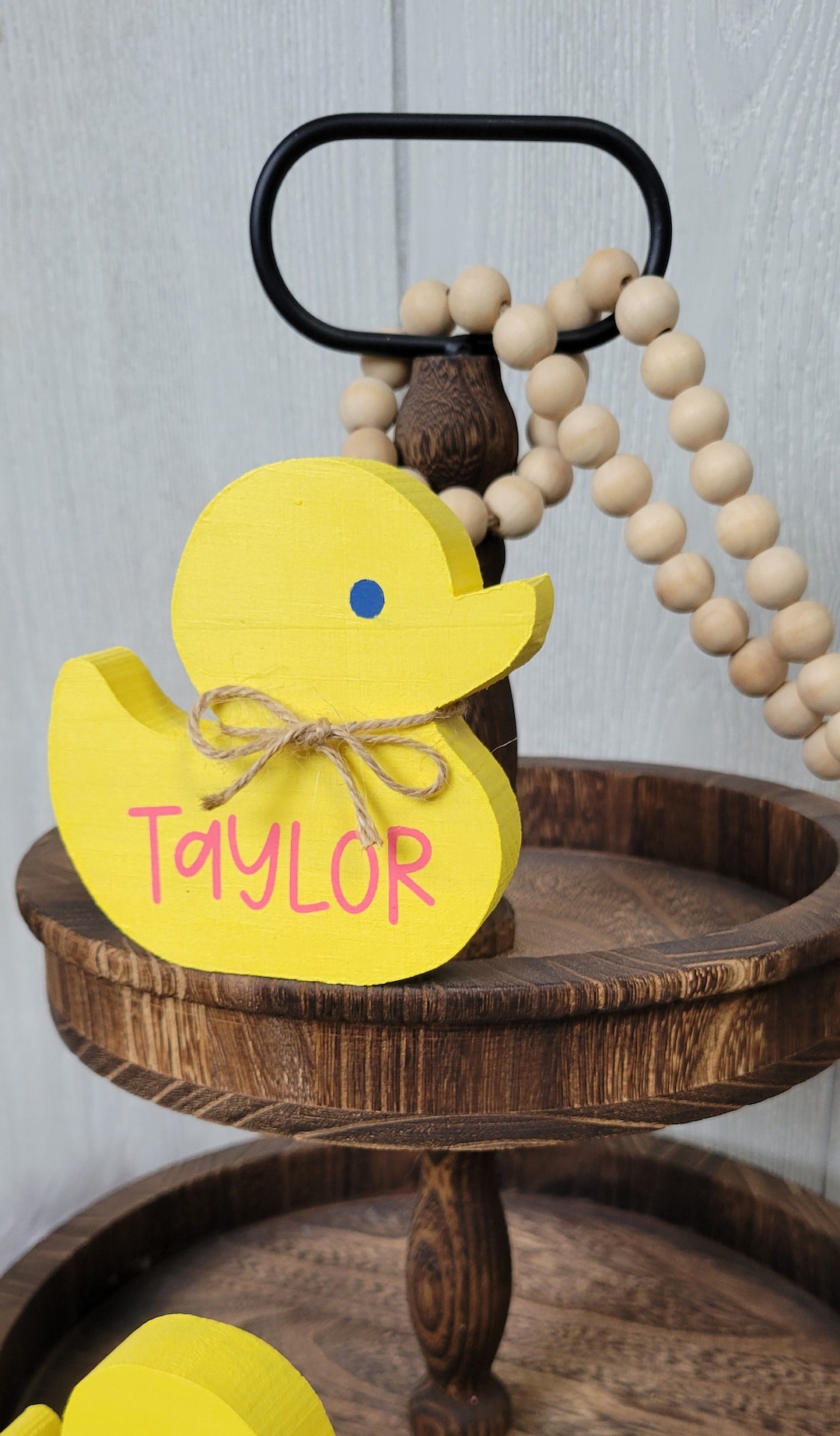 Mini Wood Duck Tiered Tray Decor. Personalized Duckie Shelf Sitter. - Etsy