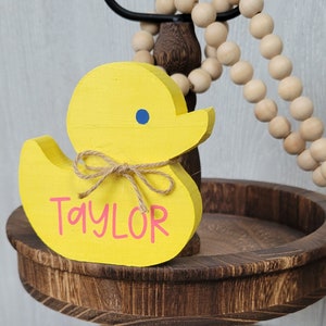 Mini Wood Duck Tiered Tray Decor. Personalized Duckie Shelf Sitter. - Etsy