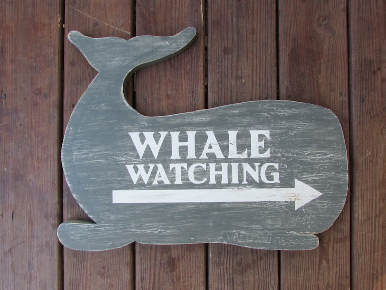 Whale Watching Sign. Wood Whale Sign. Handmade Nautical sign. | Etsy