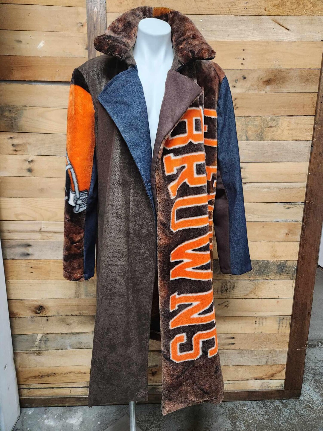 Custom Upcycled Coat: Cleveland Browns-themed & Other Teams Available ...