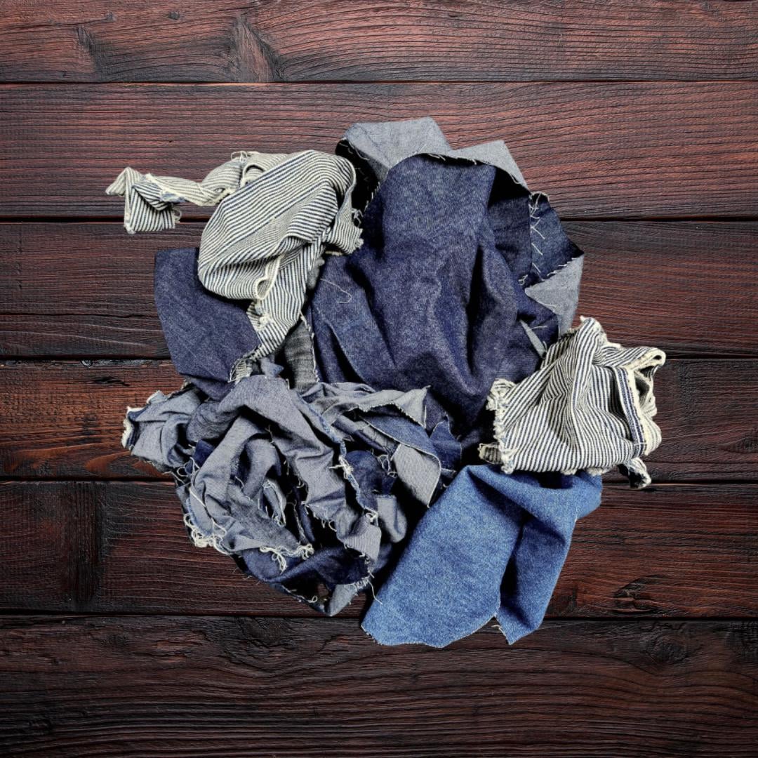 Denim Scrap Bags – Upcycled Fabric for Crafting, Patchwork, and DIY ...